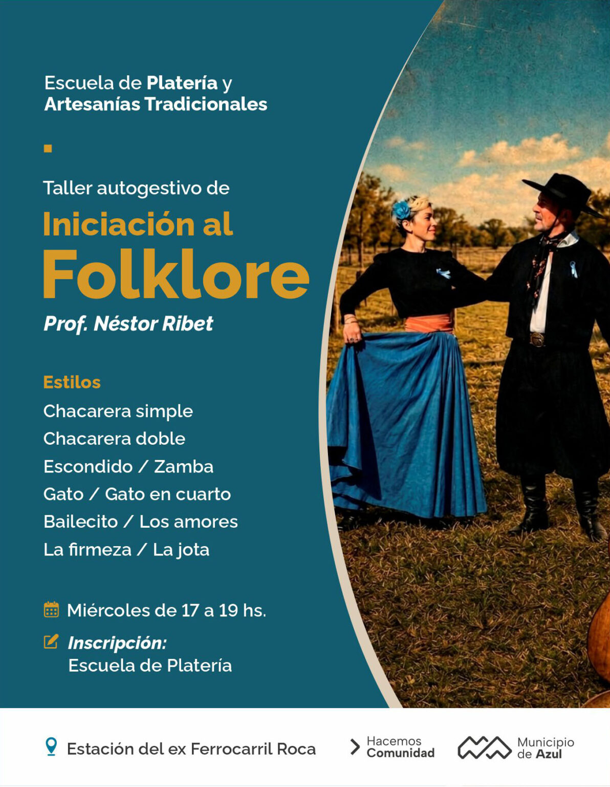 Clases de folklore en la Escuela de Platería | Azul es Cultura
